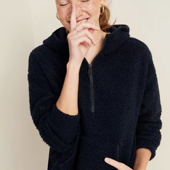 Old Navy | Jackets & Coats | Old Navy Cozy Sherpa Half Zip Pullover ...